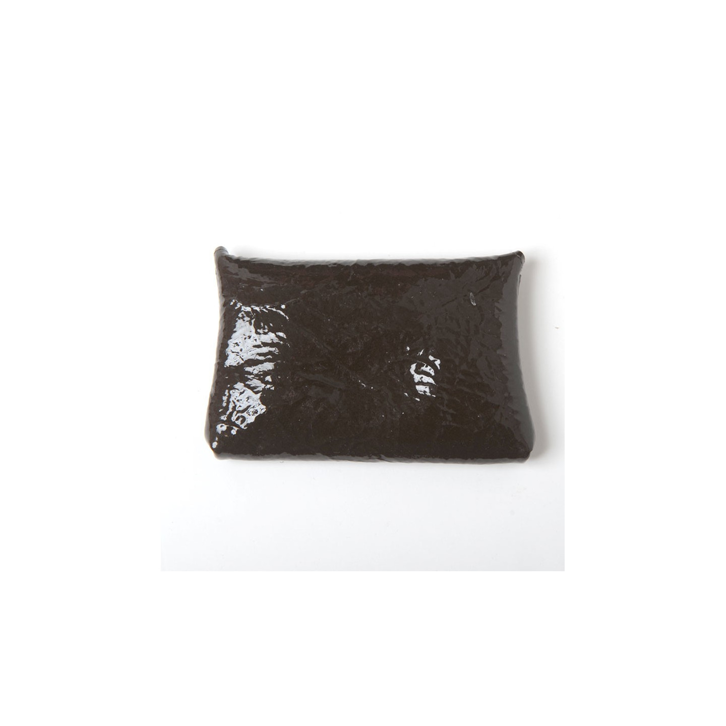 Dark brown varnished leather small pouch for cards or coins